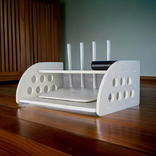 Router Stand – Round Cut New Design – White Color - Etouchbd