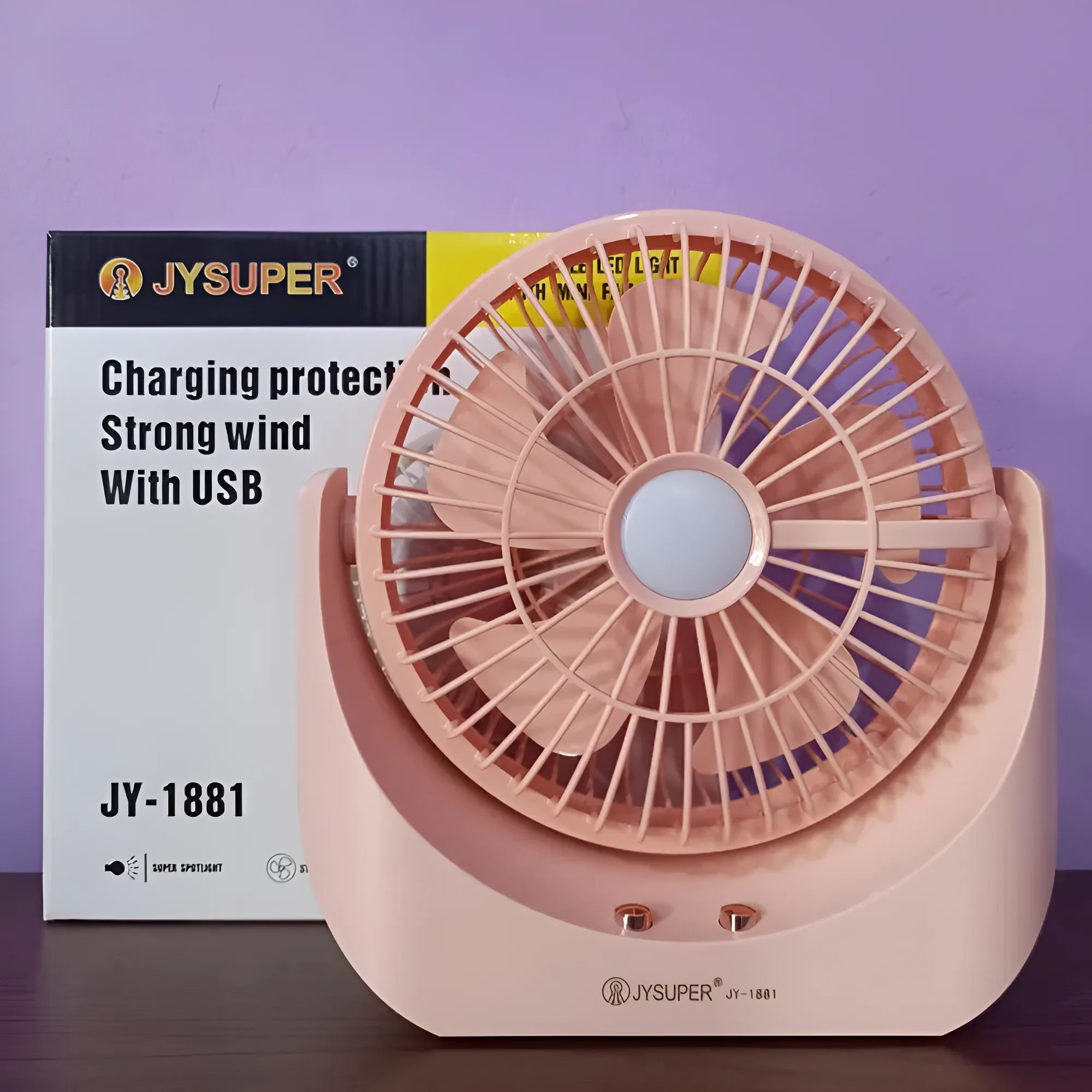 JYSUPER JY-1881 Portable USB Mini Fan with LED Light - Etouchbd